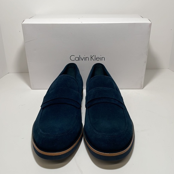 Calvin Klein Blue Suede Shoes Mens